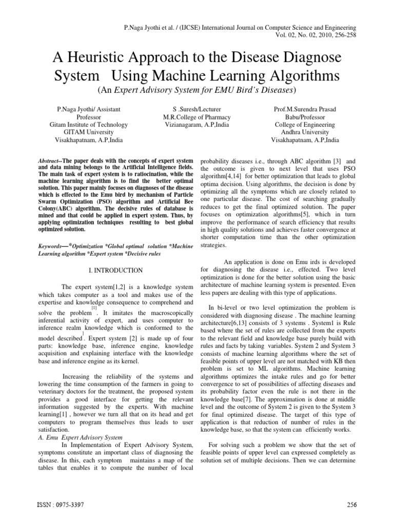A Heuristic Approach To The Disease Diagnose Syste | PDF | Mathematical ...