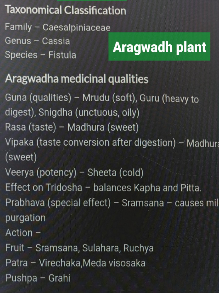 Aragwadh Plant | PDF | Ayurveda | Fruit