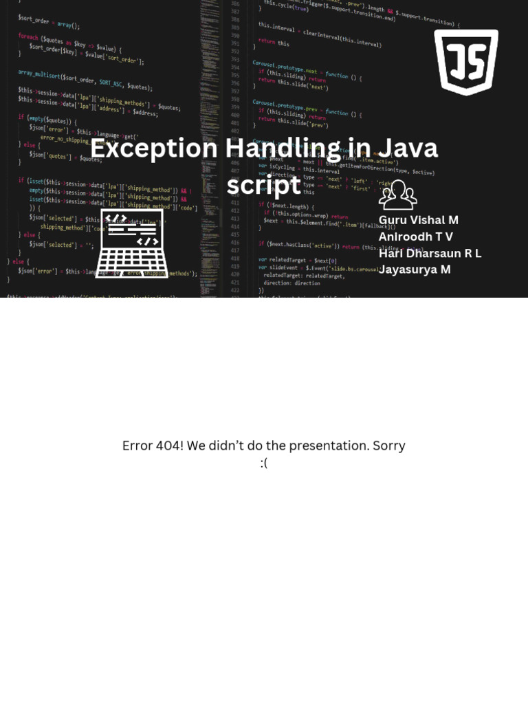 JavaScript Exception Handling Guide | PDF