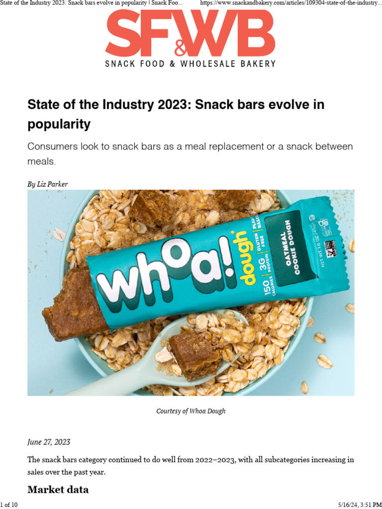 State of The Industry 2023 Snack Bars Evolve in Popularity Snack Food & Wholesale Bakery | PDF ...