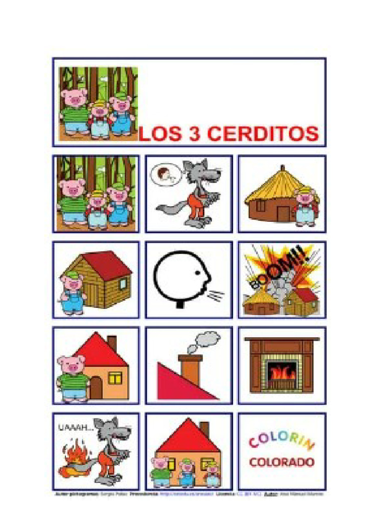 Cuento Los tres cerditos comprensión lectora | PDF