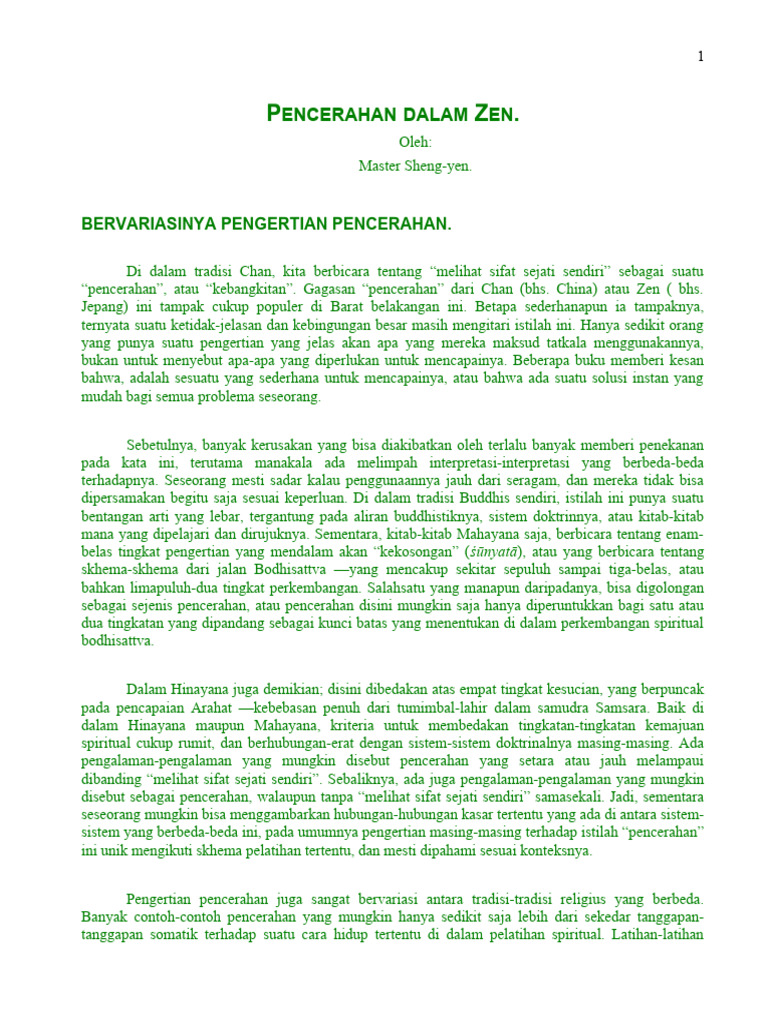 Pencerahan dalam Zen | PDF