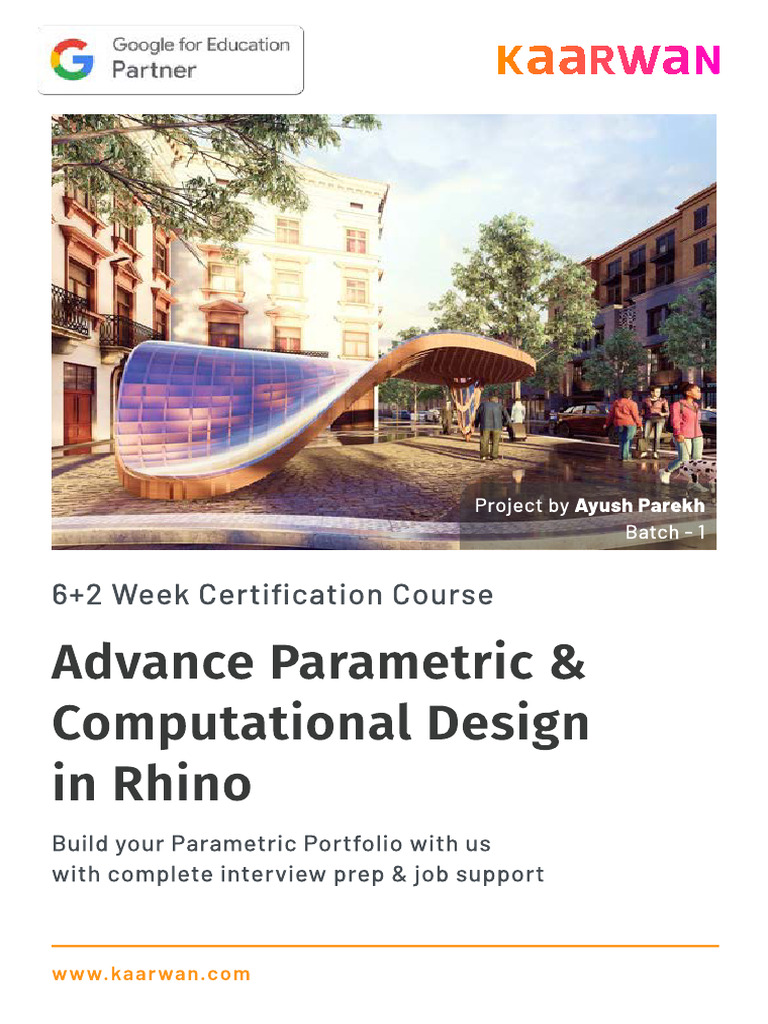 Rhino & Grasshopper Certification - Kaarwan - India | PDF | 3 D Computer Graphics | Architect