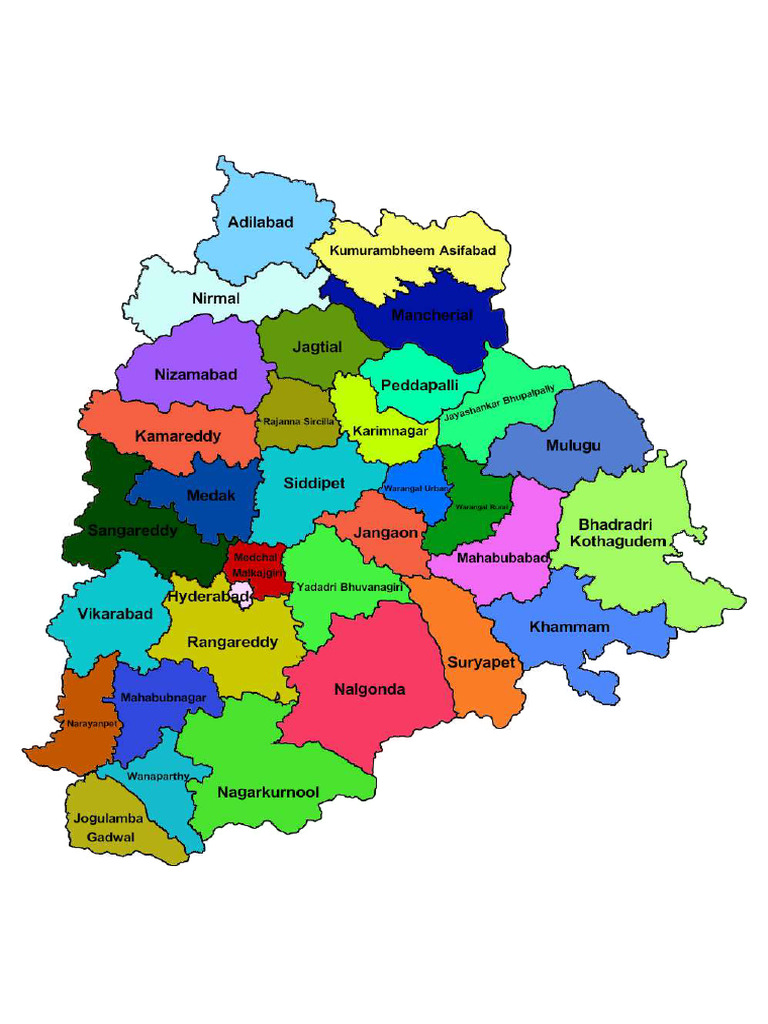 Telangana New Map 33 Districts | PDF