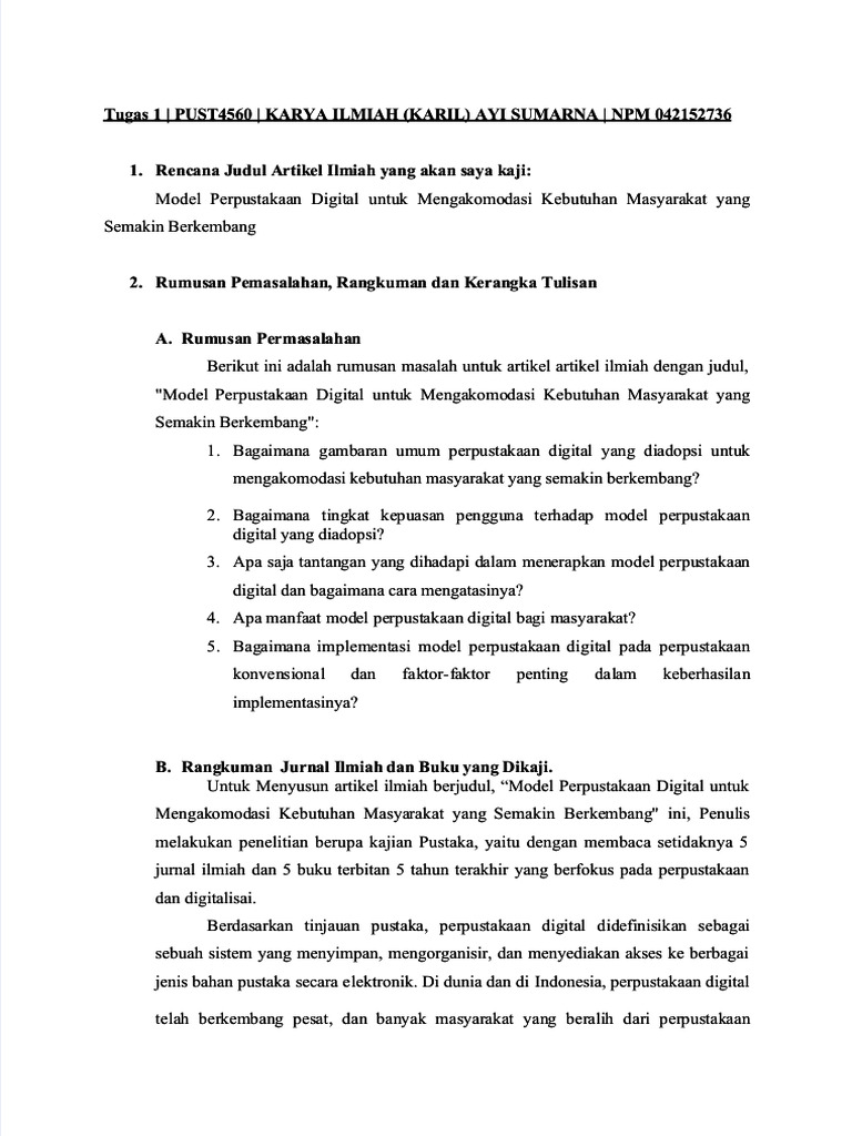 Model Perpustakaan Digital untuk Masyarakat | PDF