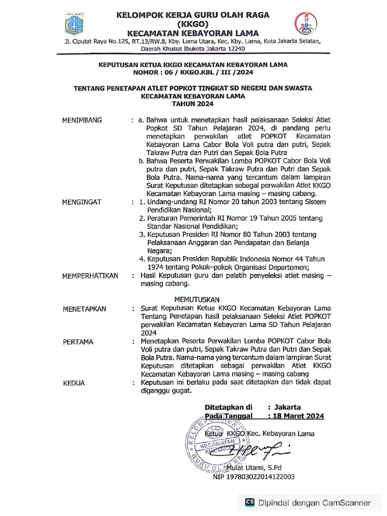 Daftar POPKOT Keb Lama 2024 | PDF