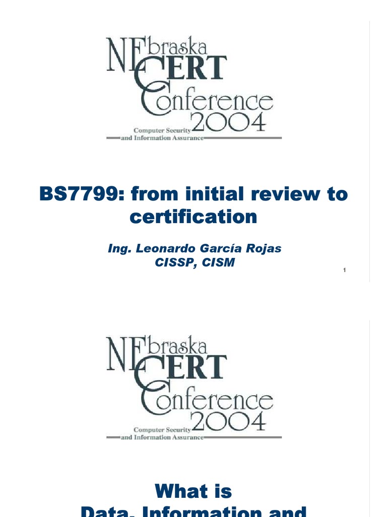 BS7799 | PDF | Information Security | Business Continuity