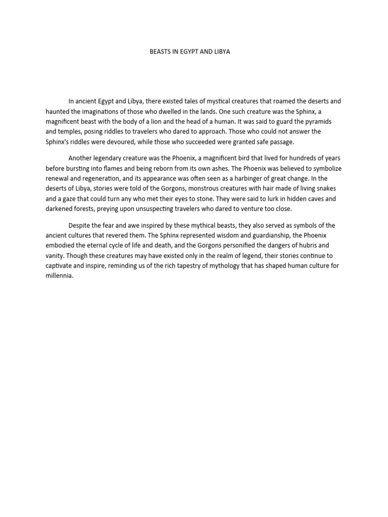 Beasts in Egypt and Libya | PDF | History | Young Adult