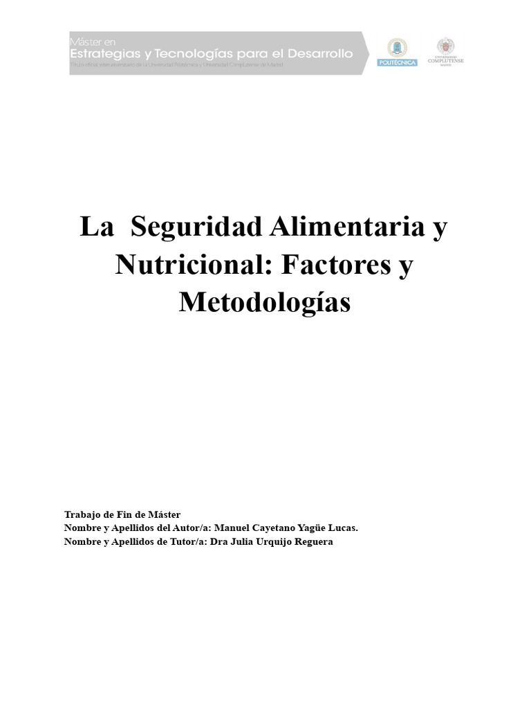 La Seguridad Alimentaria | PDF | Dieta | Alimentos