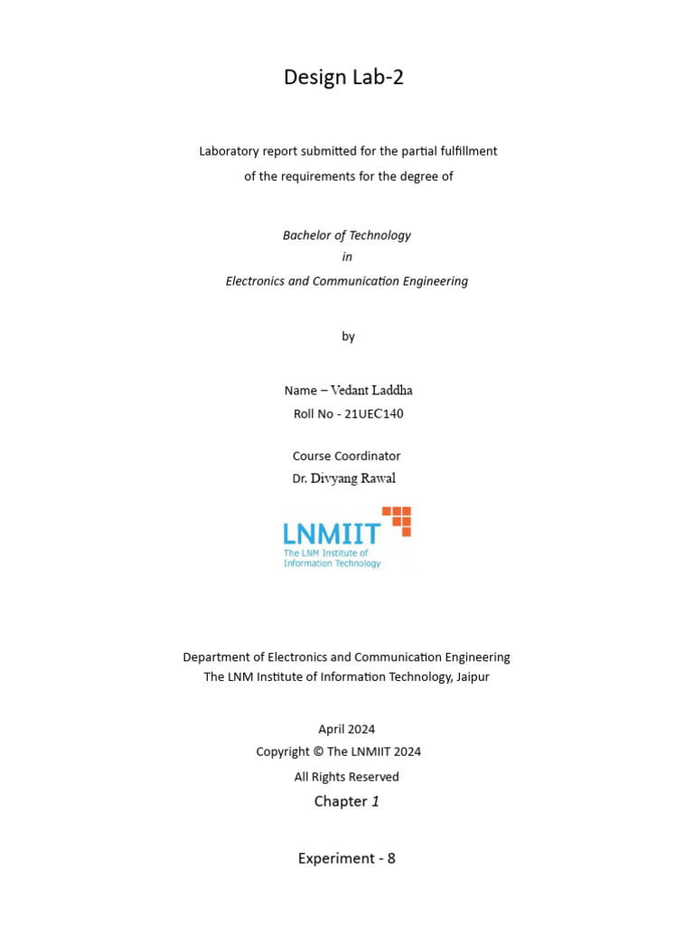 21uec140 DL 2 Exp 8 | PDF | Electronic Engineering | Computer Engineering