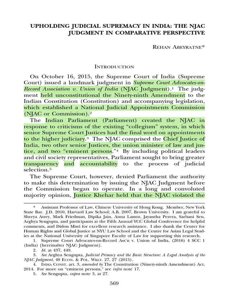 NJAC Highlighted | PDF | Supreme Court Of The United States | Supreme ...