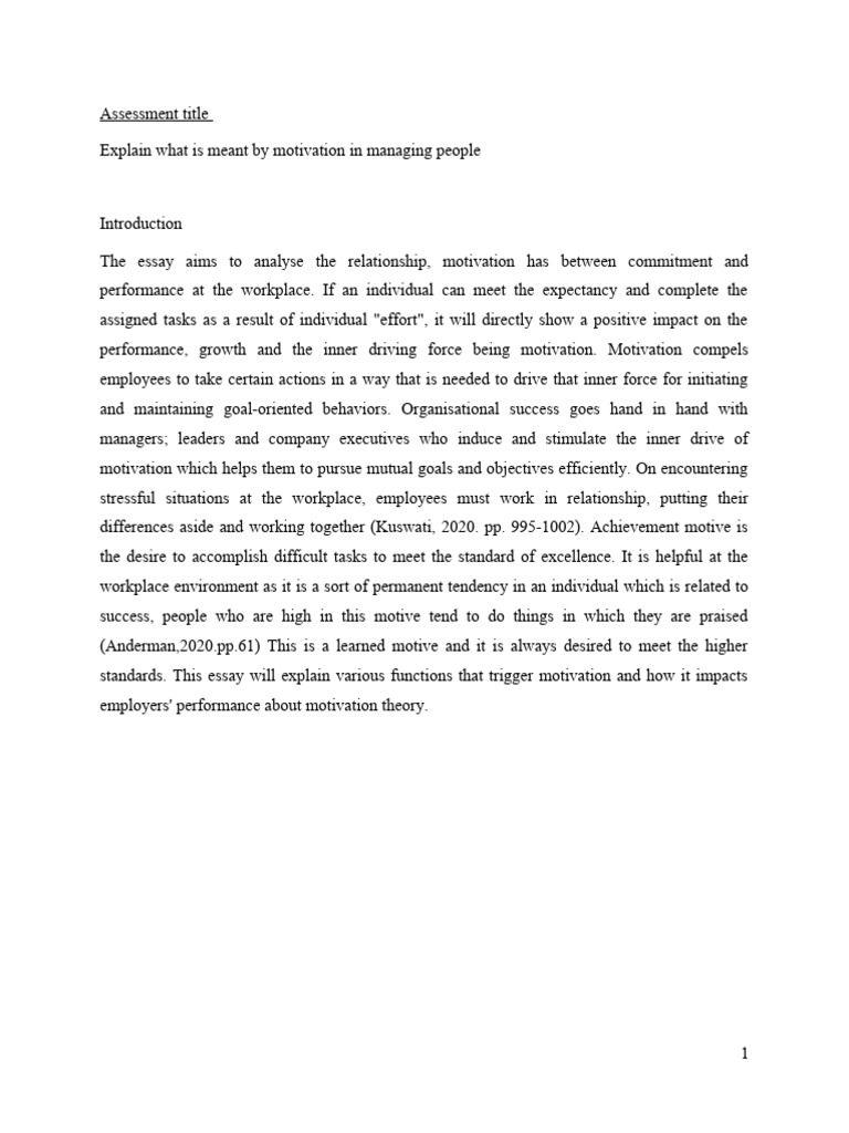 Assignment 02 | PDF | Motivational | Motivation