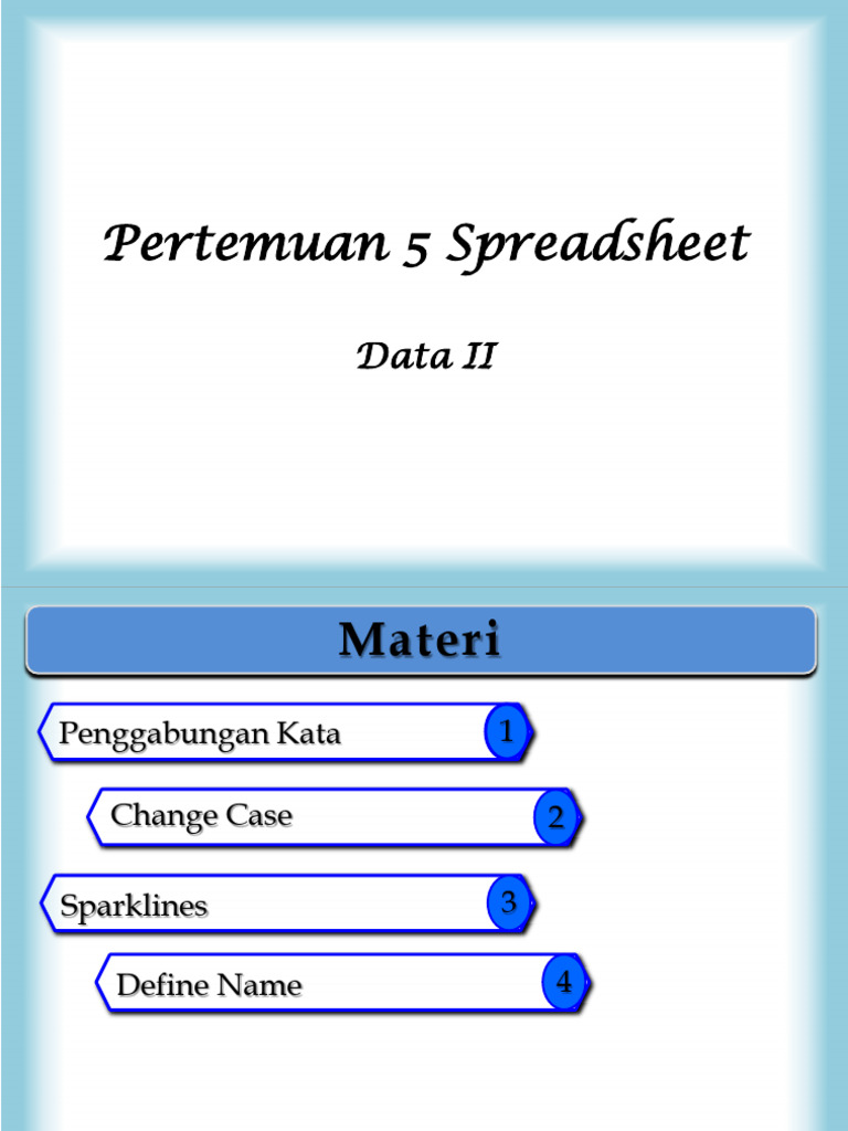 Pertemuan 5 Spreadsheet - Data II | PDF | Komputer
