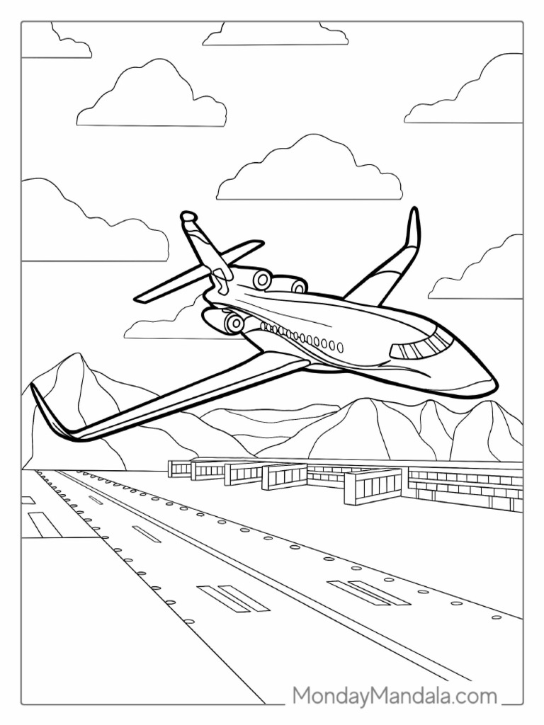 Private-Jet-Taking-Off-From-Runway-Coloring-Page | PDF