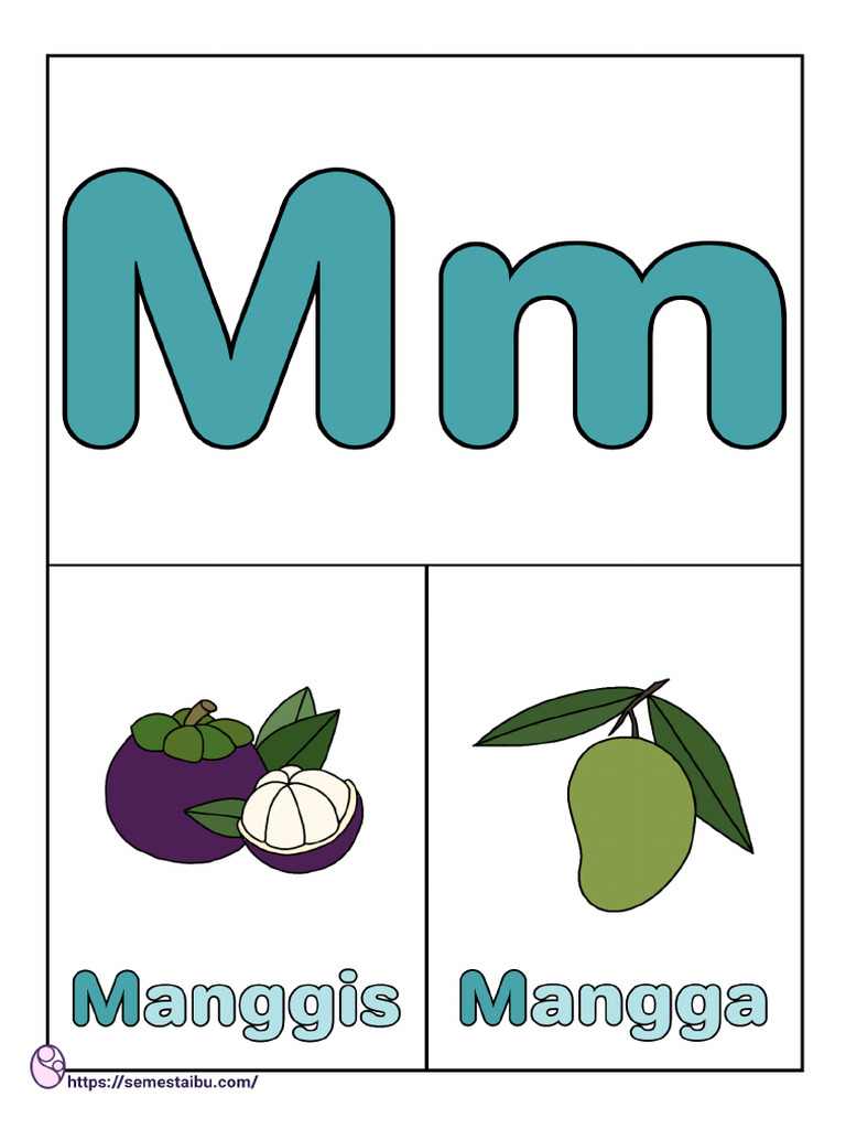 Mengenal Huruf Flashcard Anak M | PDF