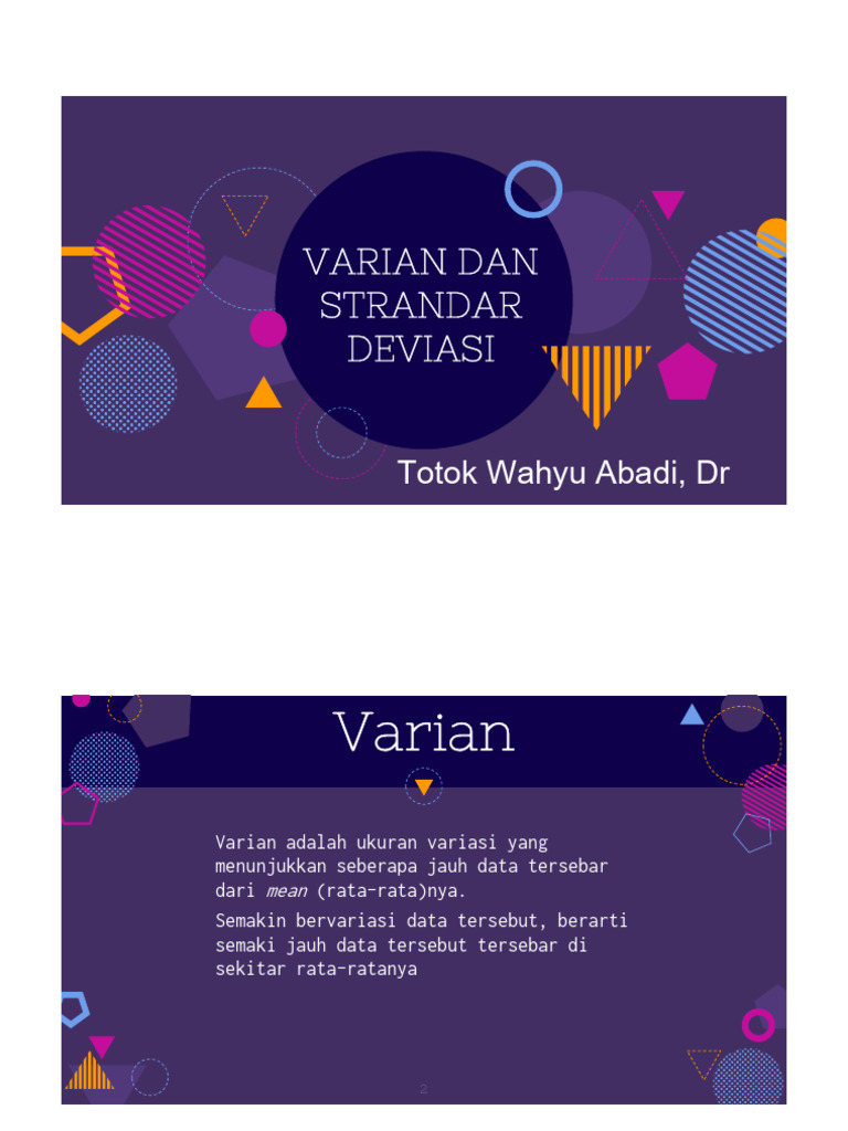 Varians Standar Deviasi - Stat-Deskriptif | PDF