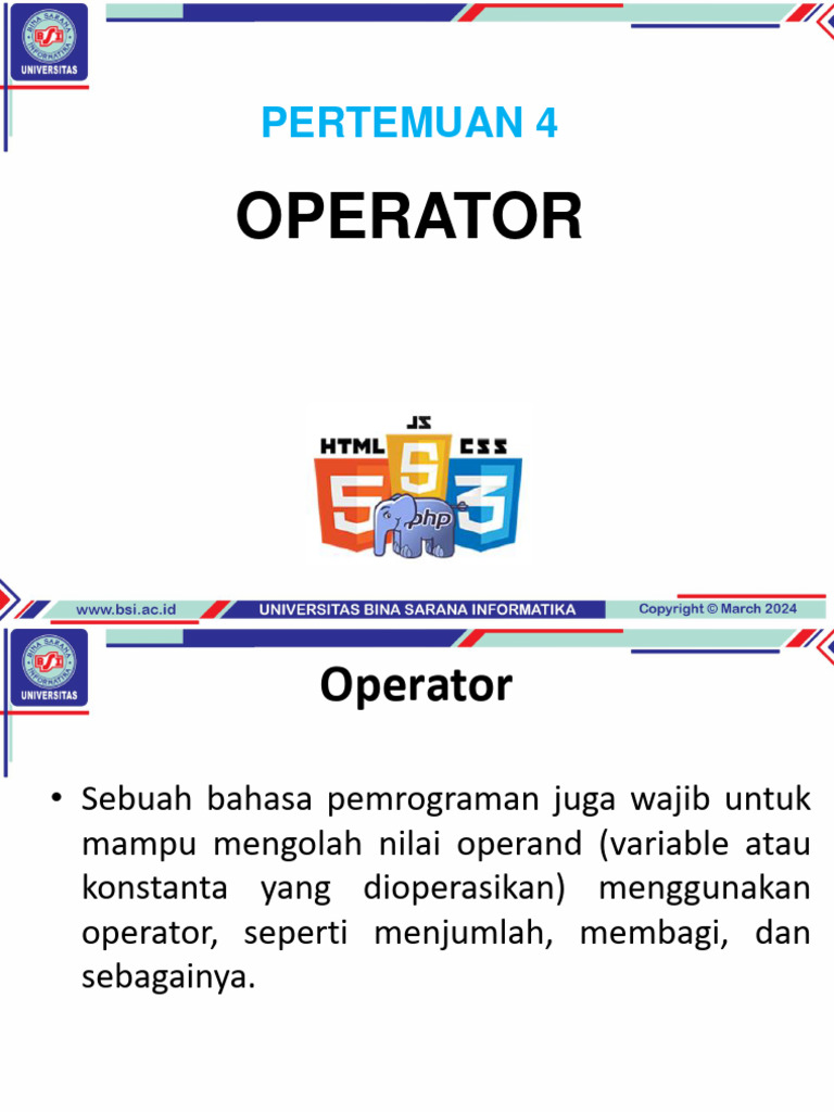 Pertemuan 4: Operator | PDF