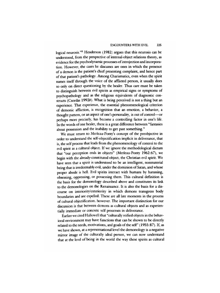 IV Thomas J. Csordas - The Sacred Self 2 | PDF | Faith Healing | Demons