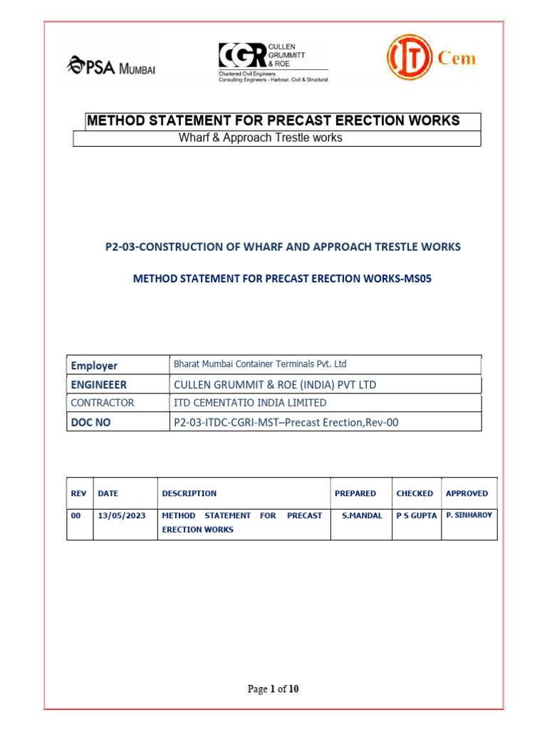 MST Precast Erection | PDF | Crane (Machine) | Deep Foundation