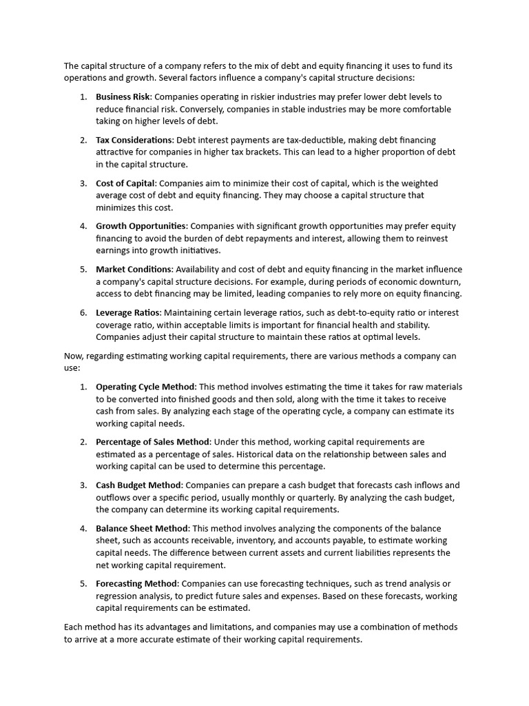 FM theory notes | PDF | Dividend | Capital Structure