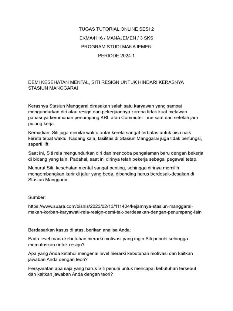 Tugas Manajemen Sesi 2 | PDF | Karier & Perkembangan