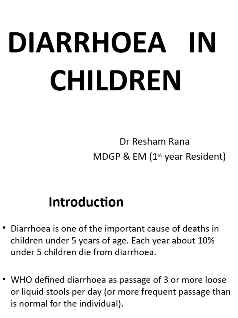 Diarrhoea in Children | PDF | Diarrhea | Dehydration