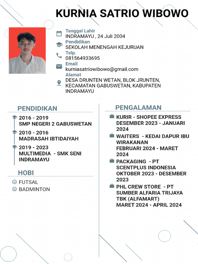 CV Kurnia Satrio Wibowo | PDF