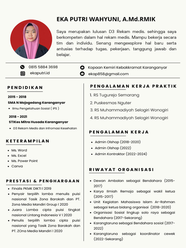 Putih Coklat Floral Surat Lamaran Kerja - 20240422 - 142000 - 0000 | PDF