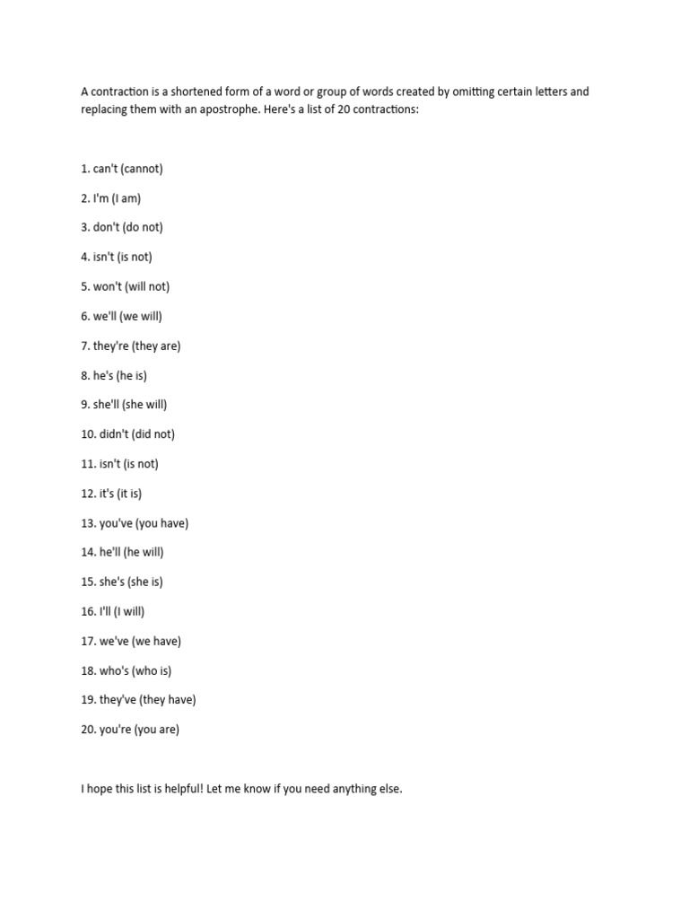 Common Contractions, Abbreviations, Acronyms | PDF | Acronym ...