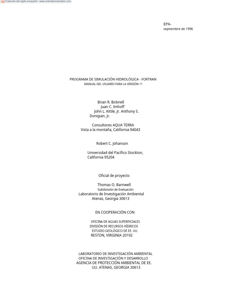 HSPF User Manual 1 50.en - Es | Descargar gratis PDF | Archivo de computadora | Simulación