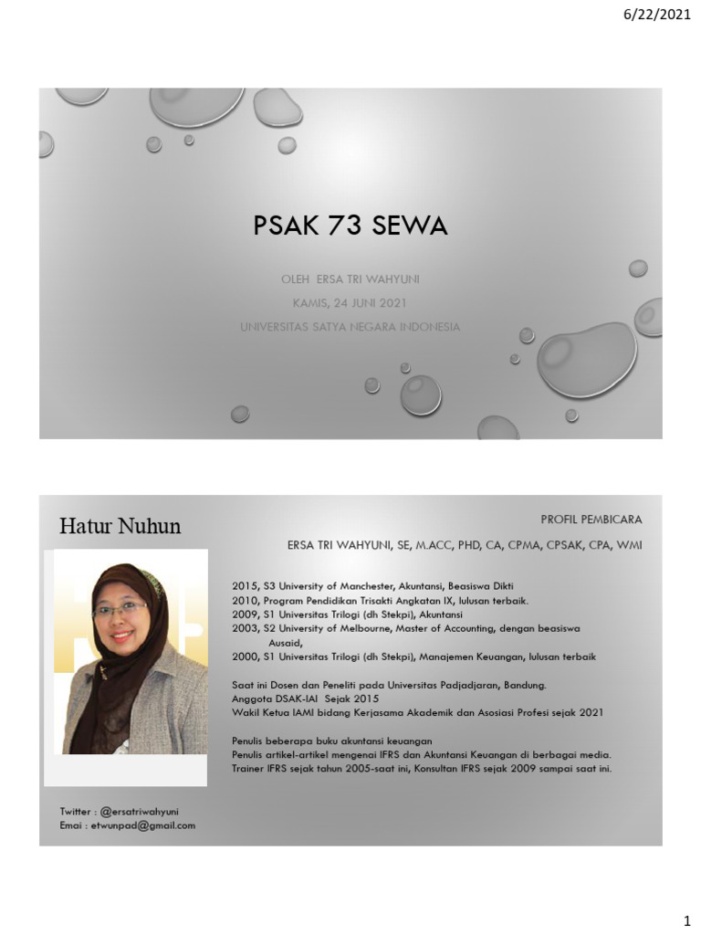Dampak PSAK 73 Sewa oleh Ersa Tri Wahyuni | PDF
