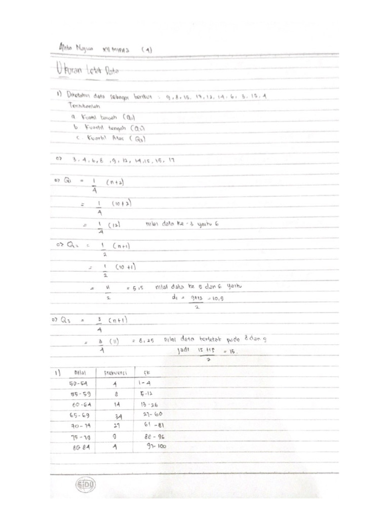 Ukuran Letak Data | PDF