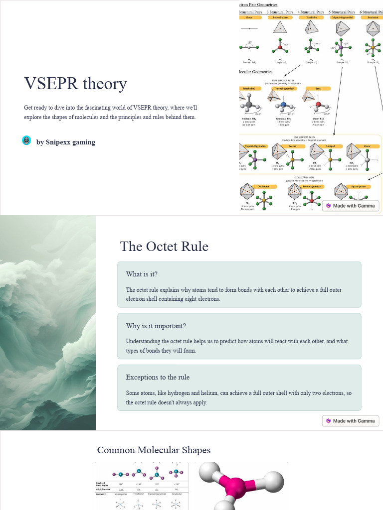 VSEPR Theory | PDF | Chemical Bond | Molecules