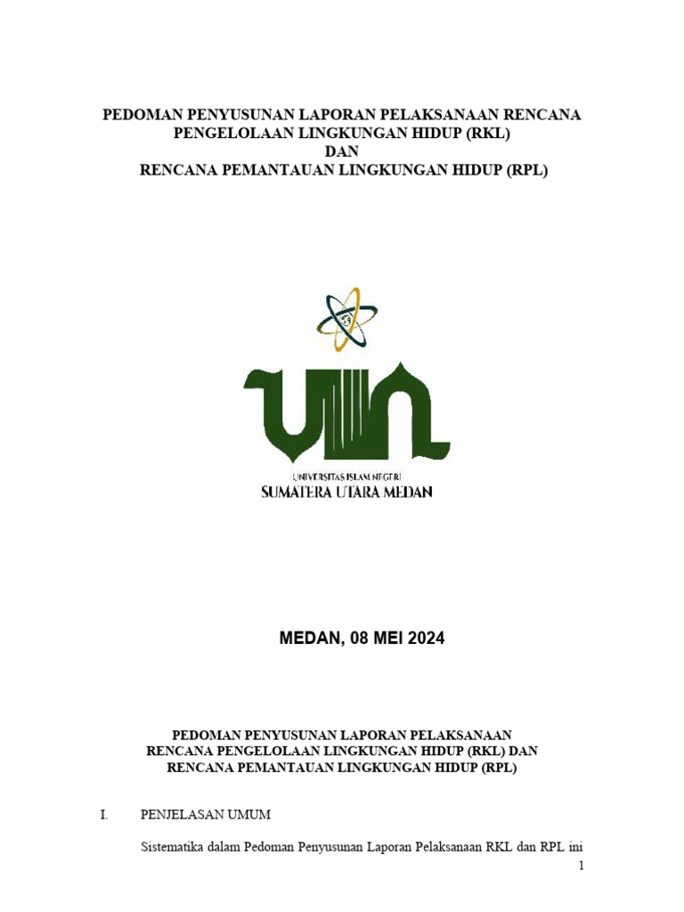 Pedoman Laporan RKL dan RPL 2024 | PDF | Teknologi & Rekayasa