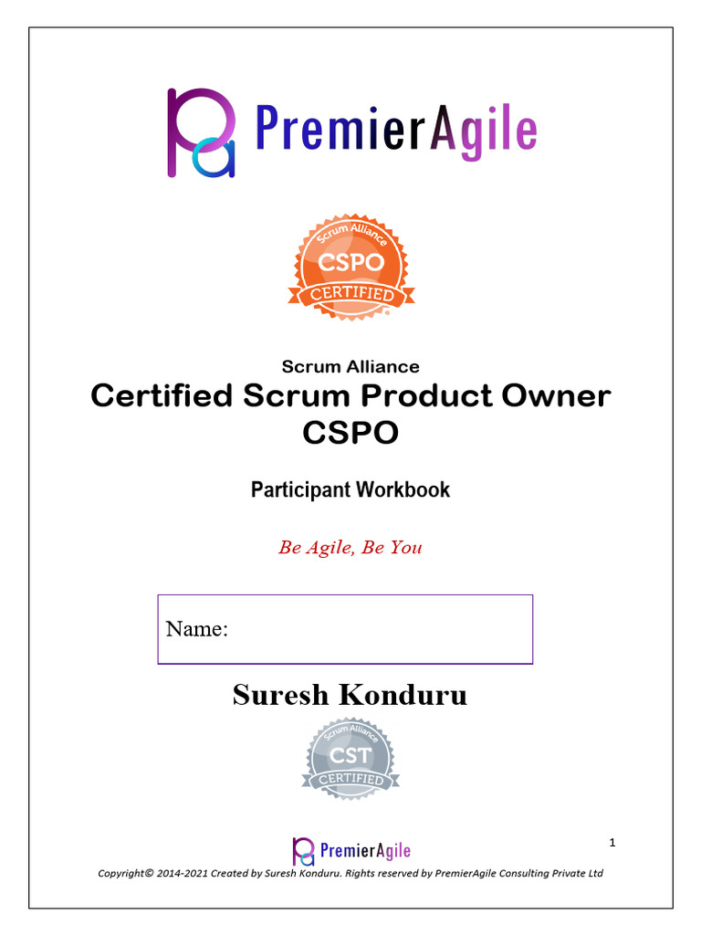 CSPO Workbook | PDF | Scrum (Software Development) | Usability