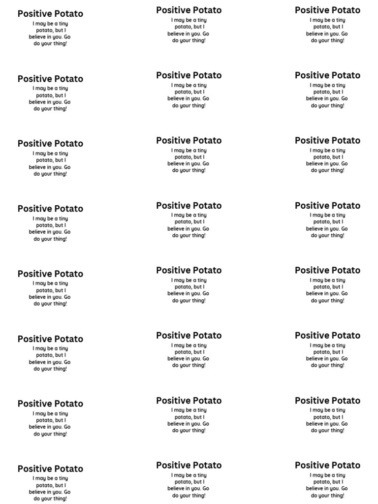 Positive Potato Motivation | PDF