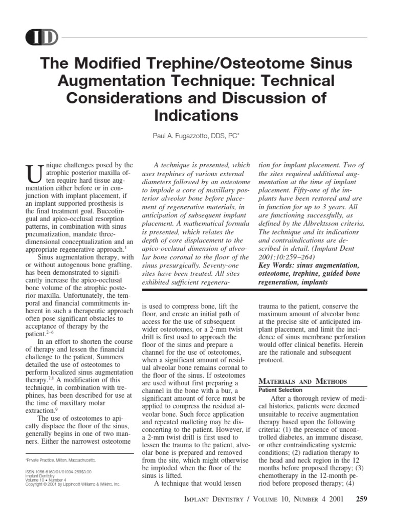Fugazzotto 2001 | PDF | Dental Implant | Mouth
