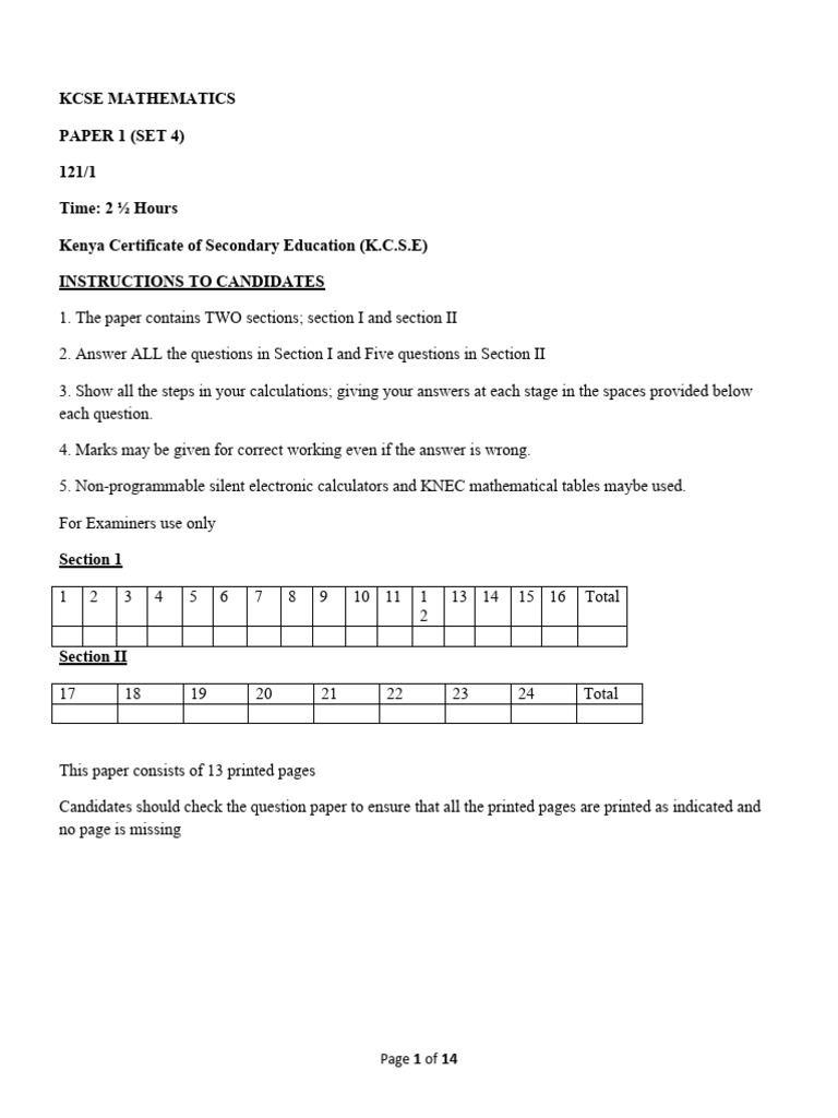 maths pp1 set 4 edited | PDF | Logarithm | Mathematics