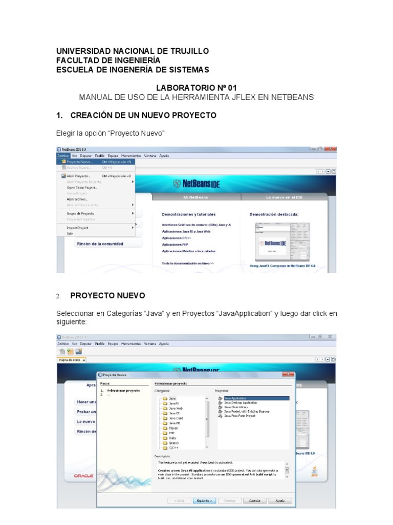 Manual JFlex en NetBeans: Guía Rápida | PDF | Archivo de computadora | Java (lenguaje de ...