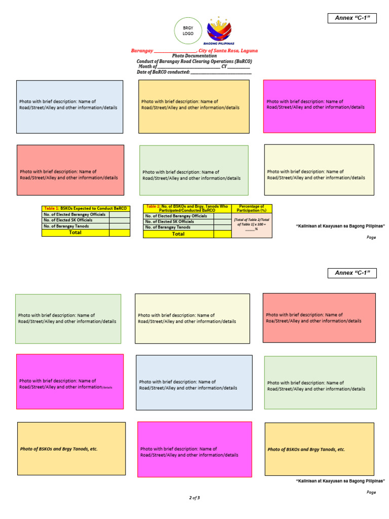 Annex C-1 - Photo Docmentation - Barangay BaRCO Monthly Monitoring ...