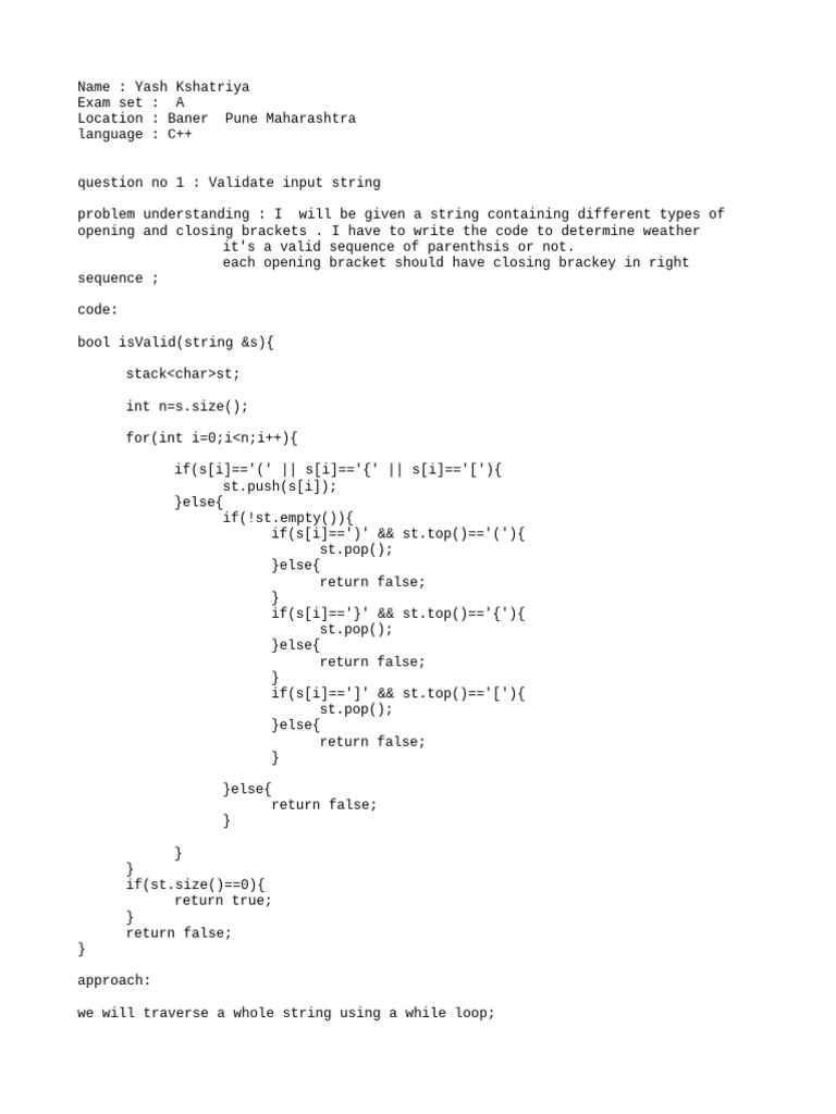 Yash Kshatriya A Thinkschool | PDF | String (Computer Science) | Theoretical Computer Science