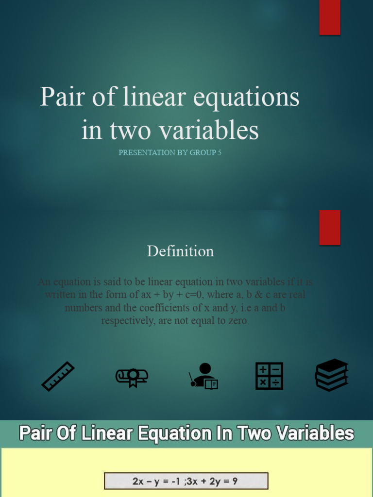 Pair of Linear Equations in Two Variables | PDF