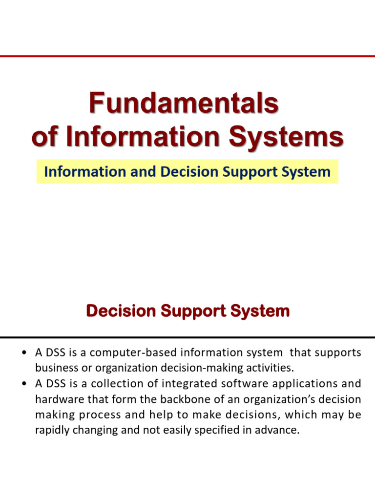 Lesson 6 Information and Decision Support System | PDF | Decision Support System | Computing
