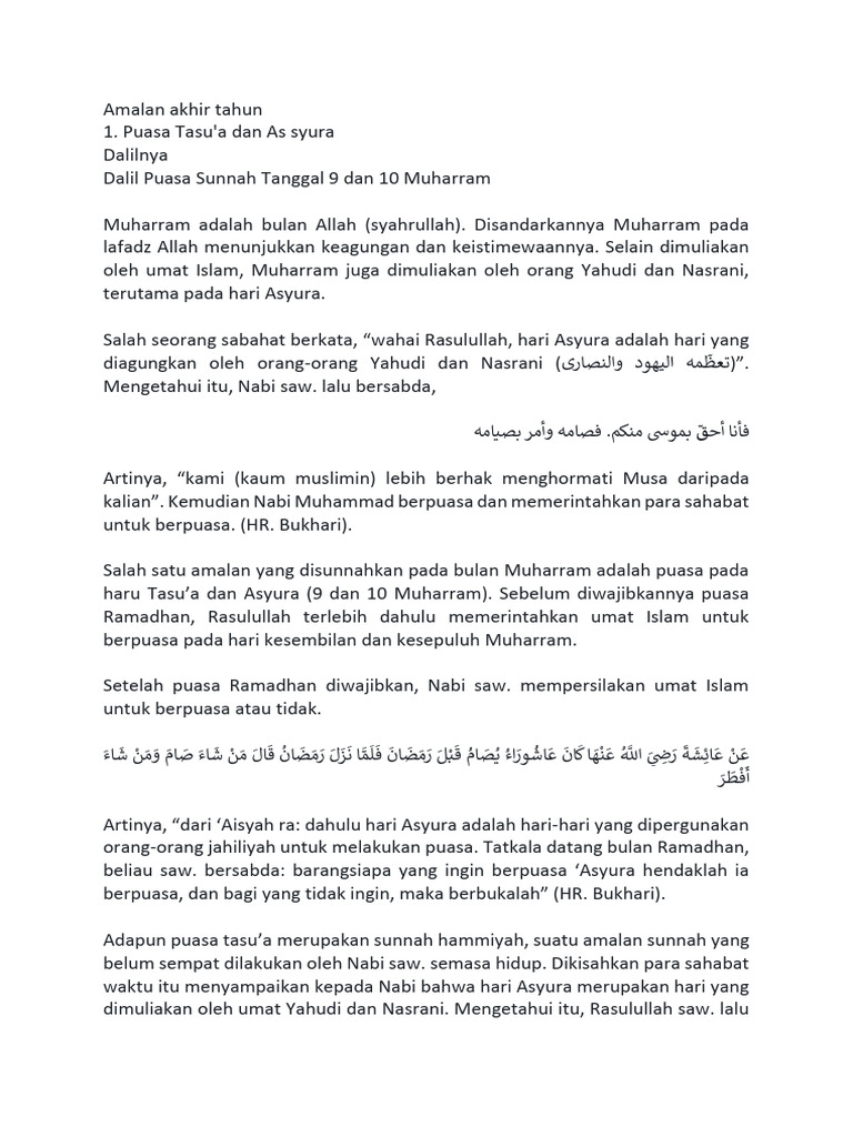 Amalan Bulan Muharram | PDF