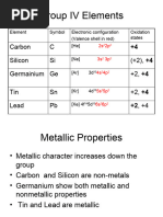 Properties and Reactions of Group 4 Elements | PDF | Chlorine | Carbon