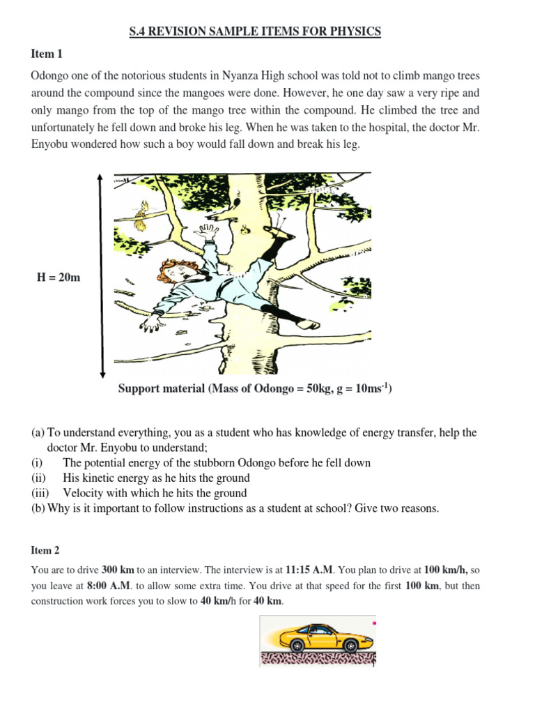 Sample Physics Items | PDF | Water | Pressure