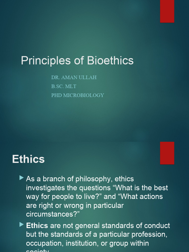 Key Principles of Bioethics Explained | PDF | Bioethics | Autonomy