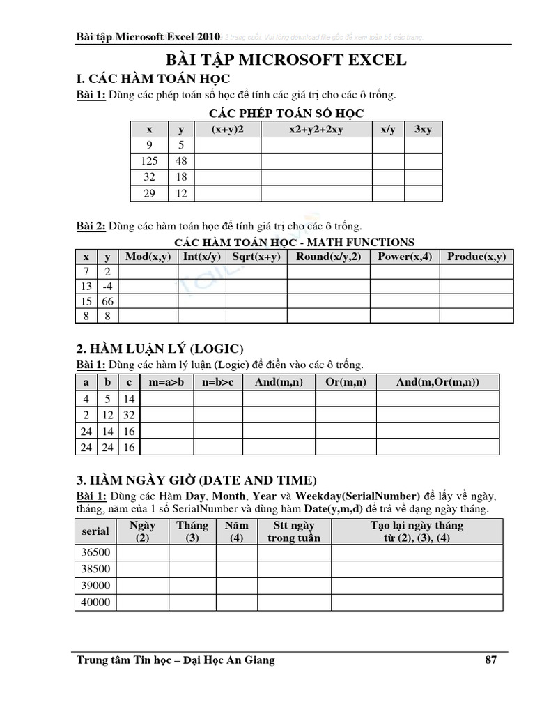 Baitap Excel 099 | PDF