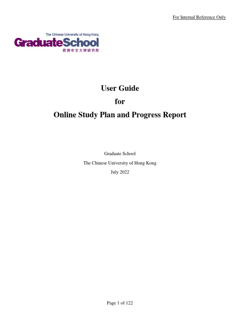 Online Study Plan & Progress Report Guide | PDF | Thesis | Postgraduate ...