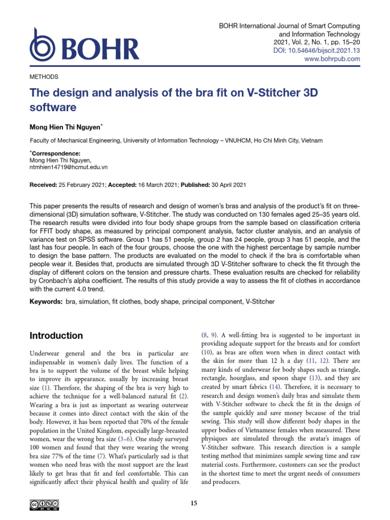 The Design and Analysis of The Bra Fit On V-Stitcher 3D Software | PDF ...